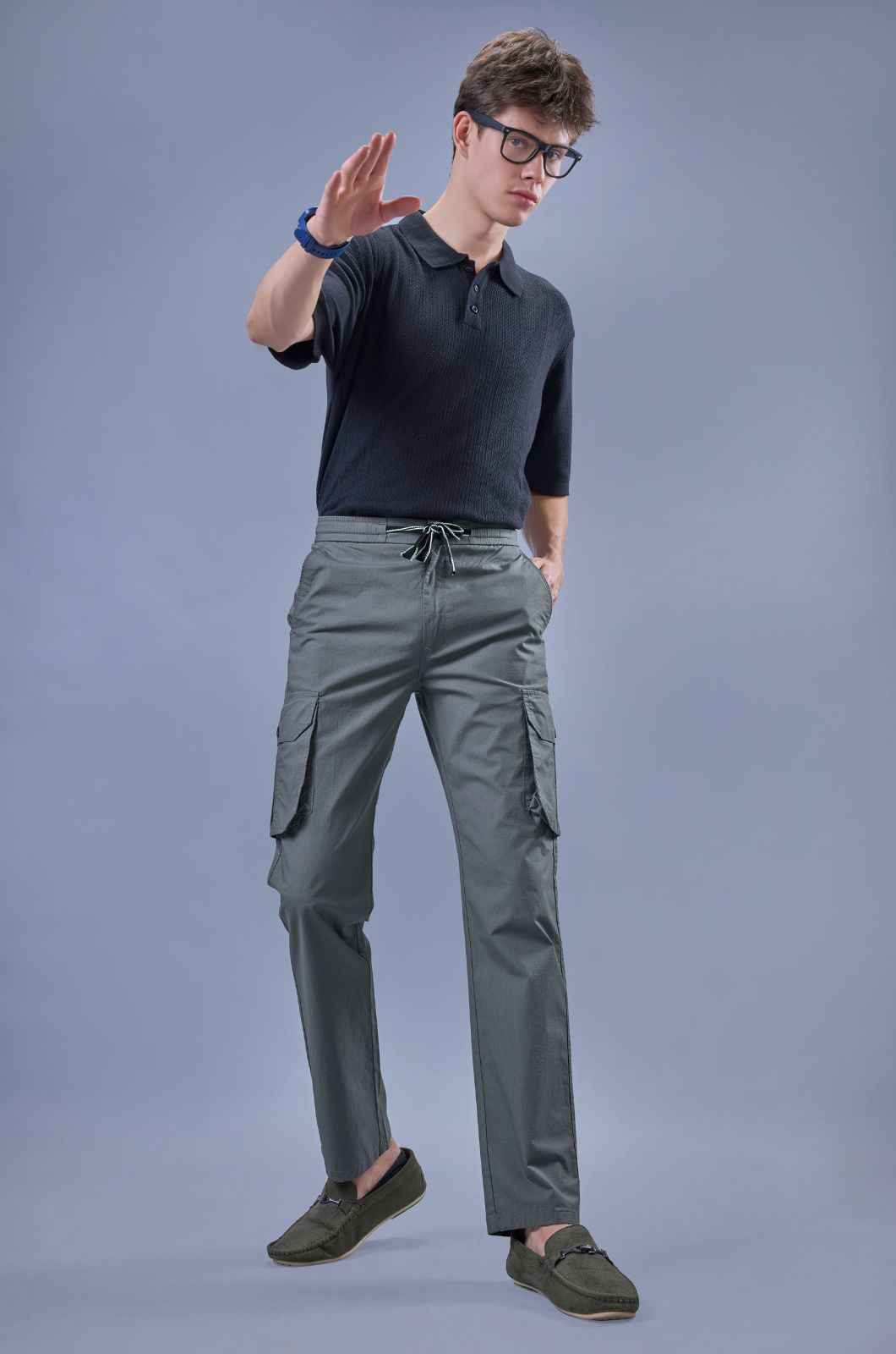 L&C Men's Stone Cotton Dobby Cargo Pants | Comfort Fit – L&C Fashion
